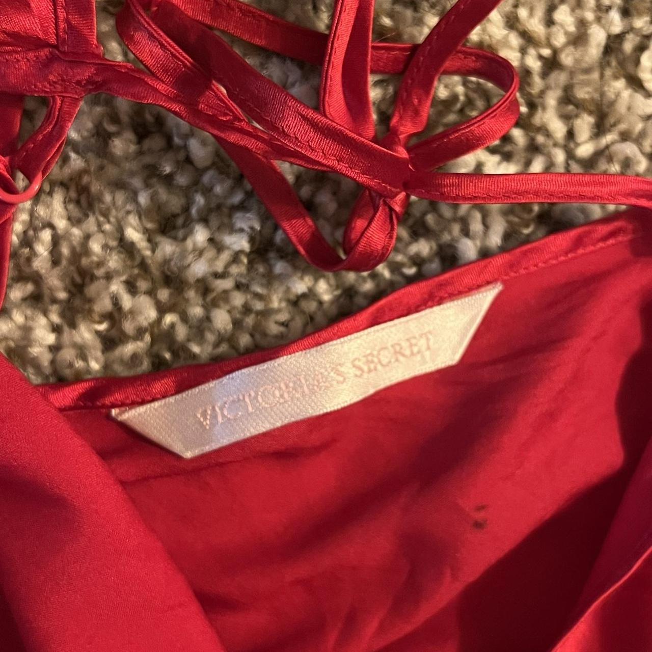 Victorias Secret red slip dress with lace around... - Depop