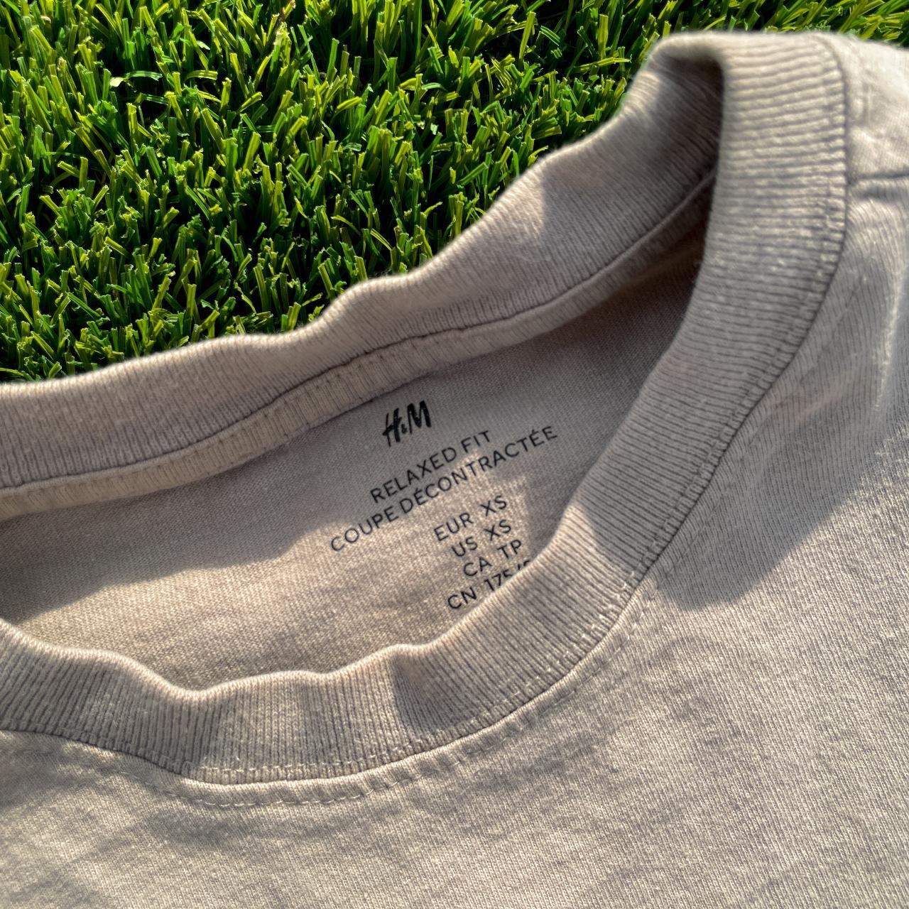 tan h&m boxy fit t-shirt - tagged xs but fits more... | Depop