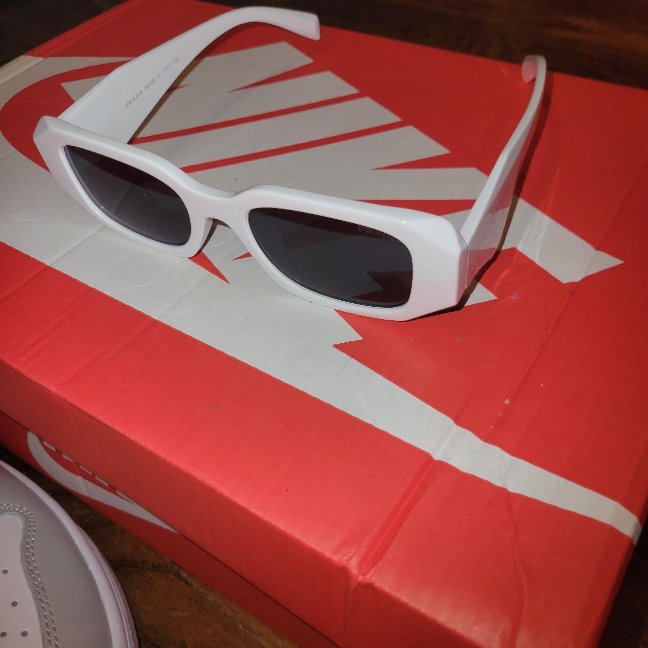 Unisex White Prada Sunglasses New Retail Is About Depop