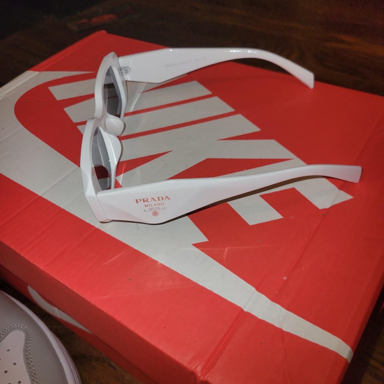 Unisex White Prada Sunglasses New Retail Is About Depop