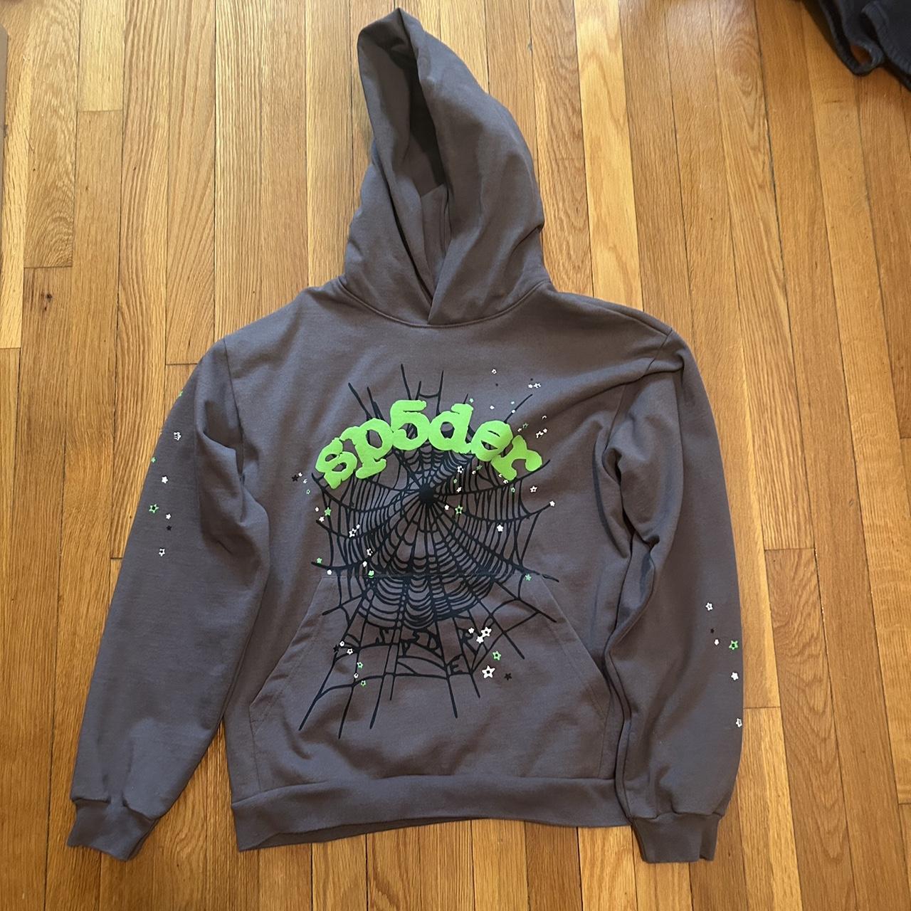 Spider Web Hoodie Slate Grey Good condition, worn... - Depop