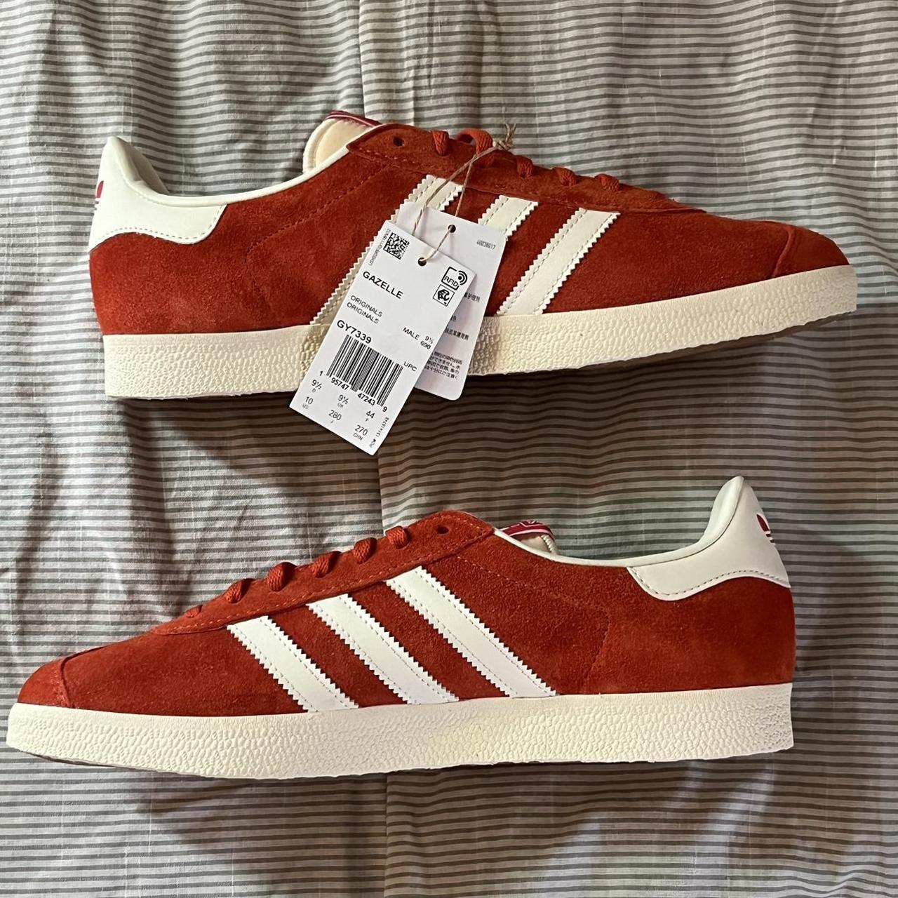 adidas gazelle (satellite stompers) red / blood... - Depop