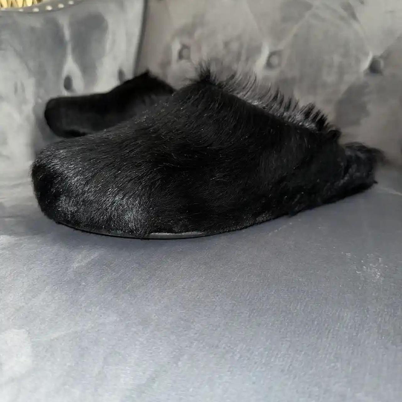 marni fur slides pink 10/10 condition Shipping... - Depop