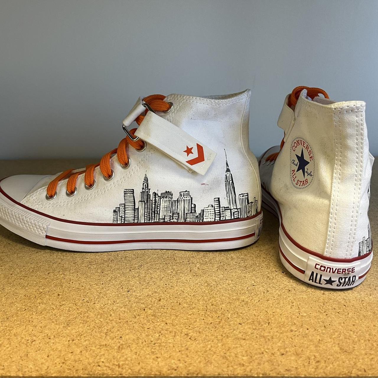 Custom Converse city scene high tops - Depop