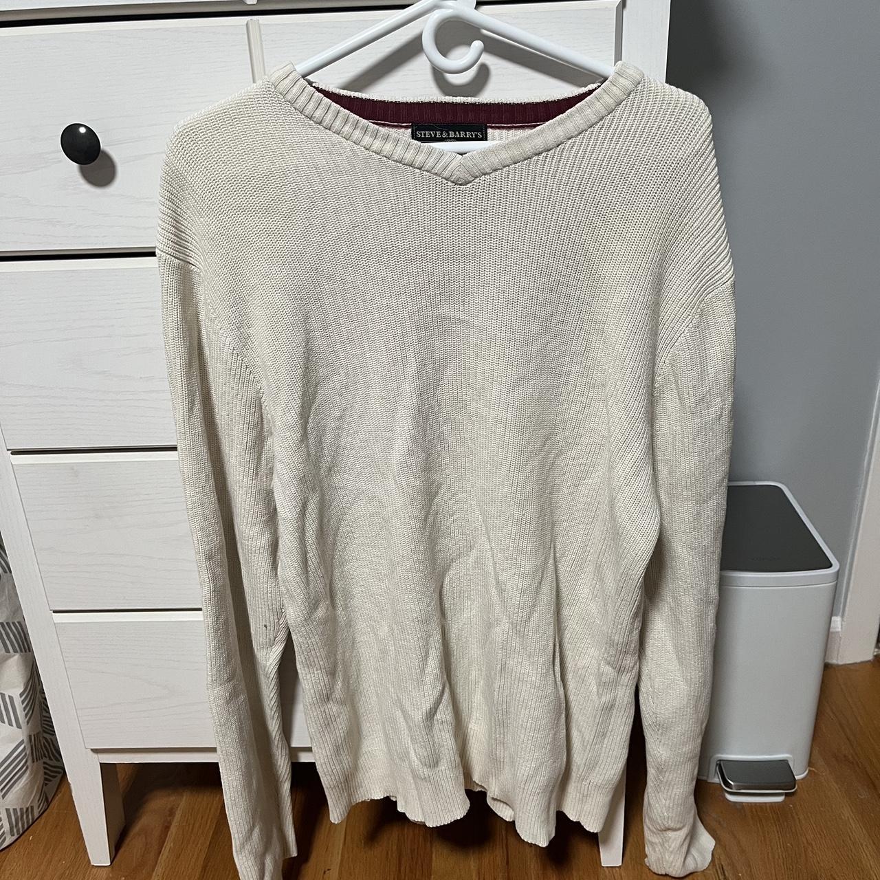 Steve + Barry’s cream sweater, men’s XXL, light... - Depop