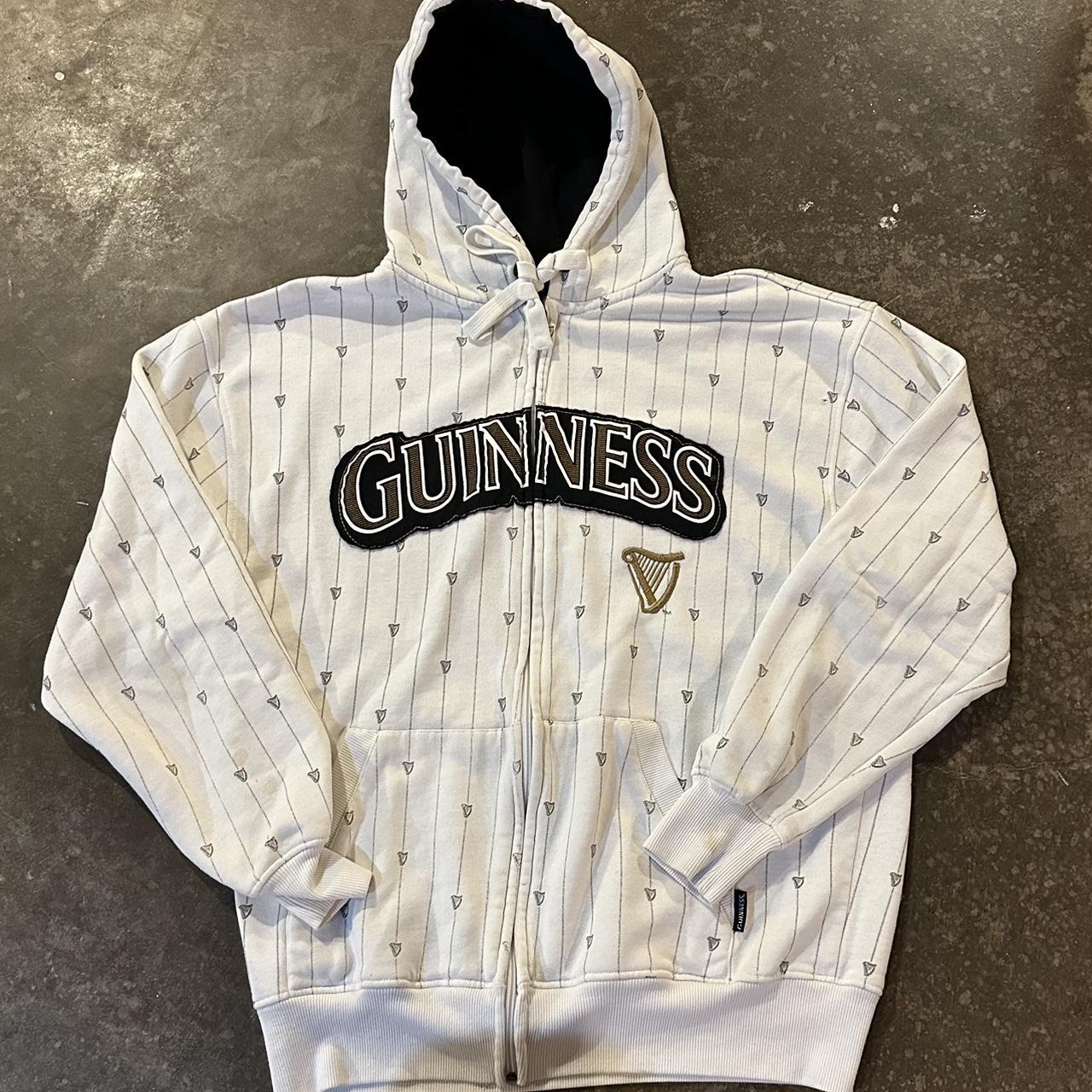 Vintage Guinness zip up good condition small stains... - Depop