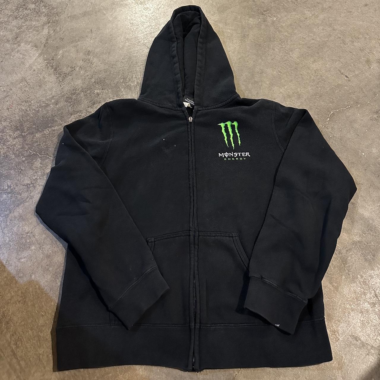 Y2K black monsters zip up has some marks as shown in... - Depop