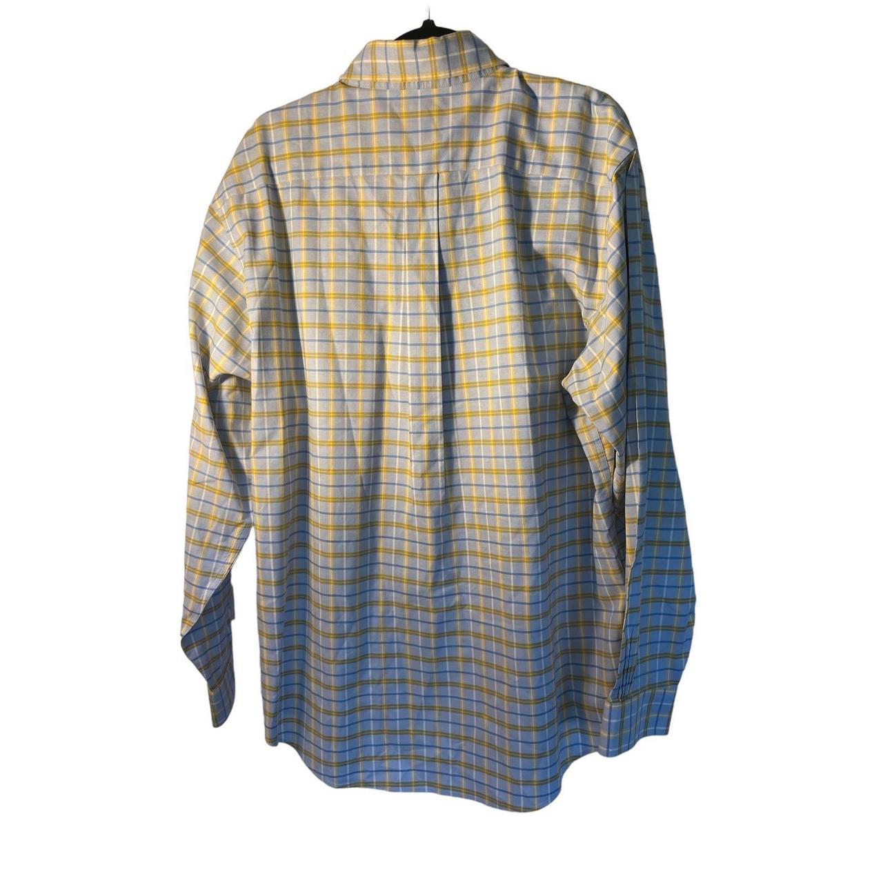 Brooks Brothers Men's Blue and Yellow Shirt | Depop