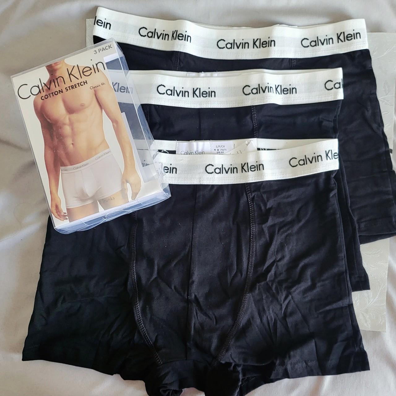 Calvin klein mens boxer short 3in pack all black... - Depop