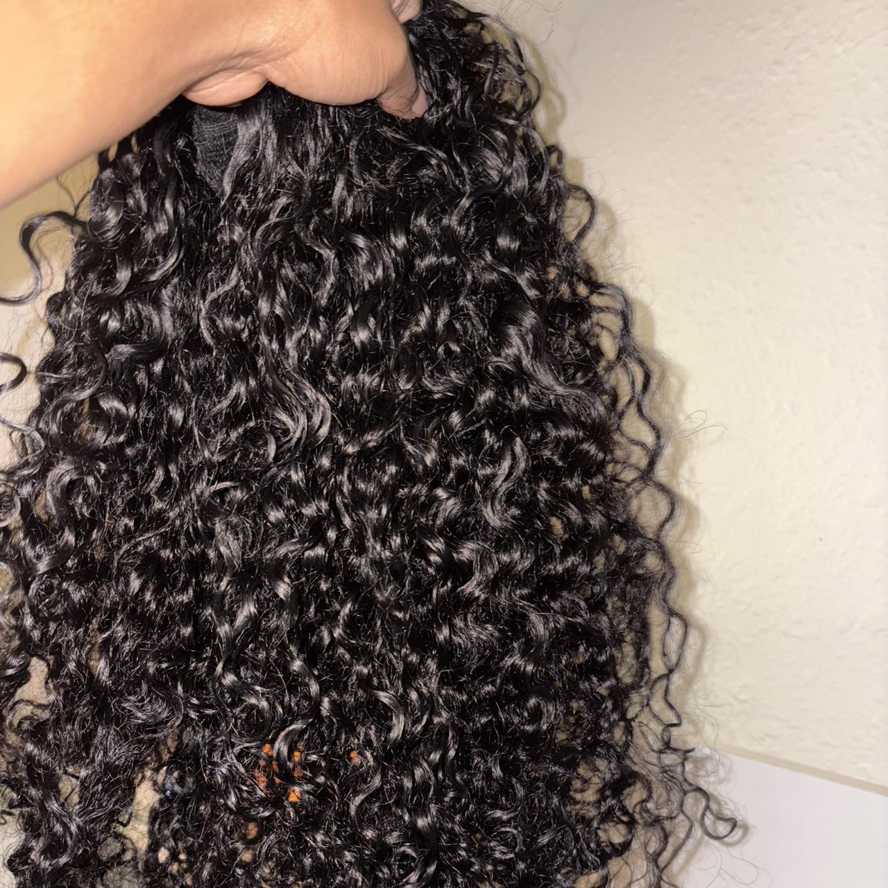 18 inch curly v-part wig. Human hair, never worn but... | Depop