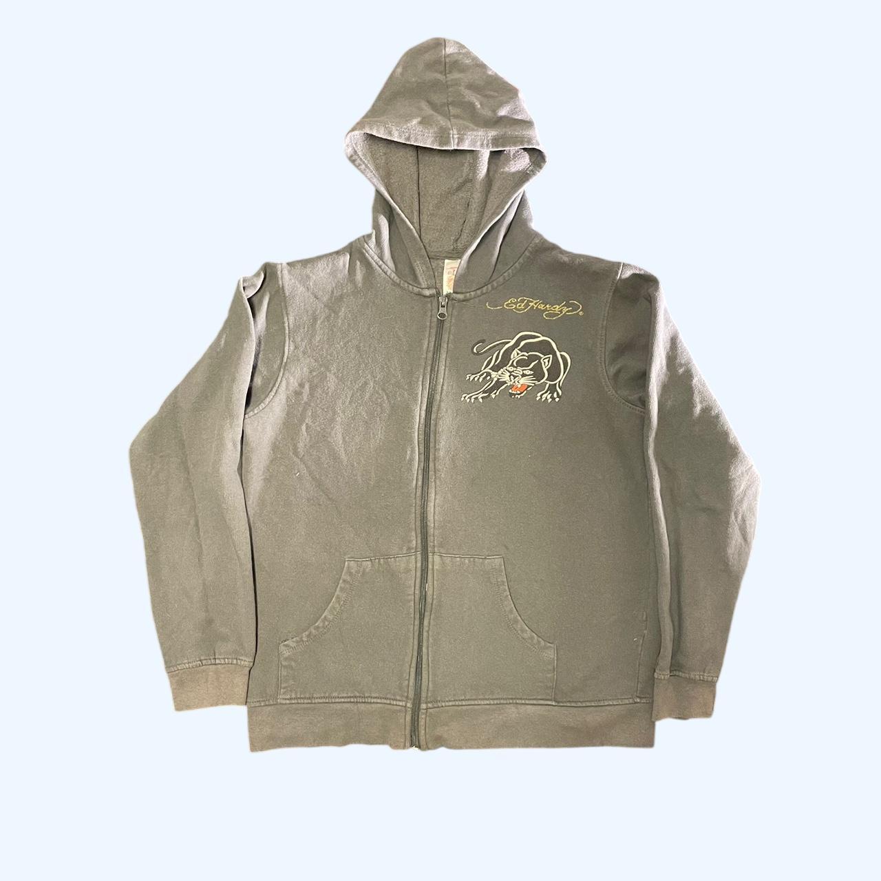 Kids Ed Hardy Zip-Up Hoodie Size: 14... - Depop