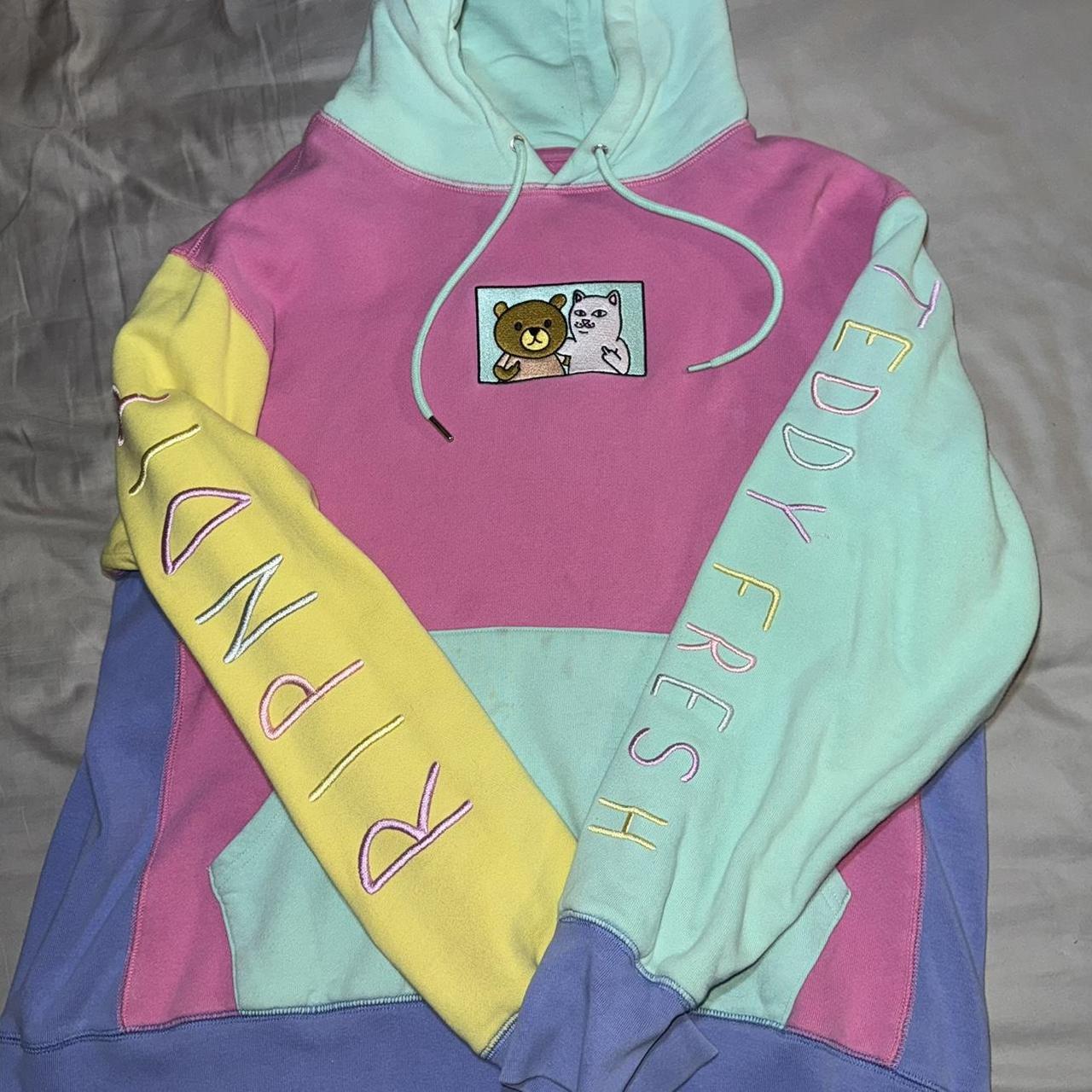 Teddy Fresh and ripndip collaboration multi-coloured... | Depop