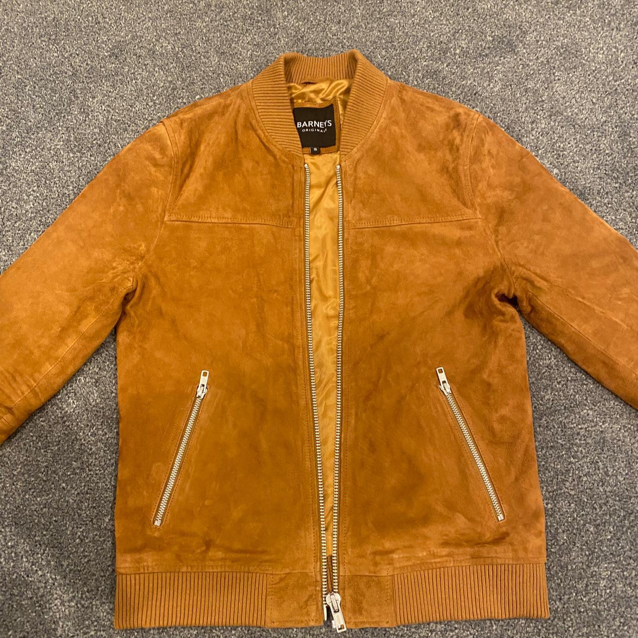 Men’s Tan 100% Goat Suede Bomber Jacket Key... - Depop