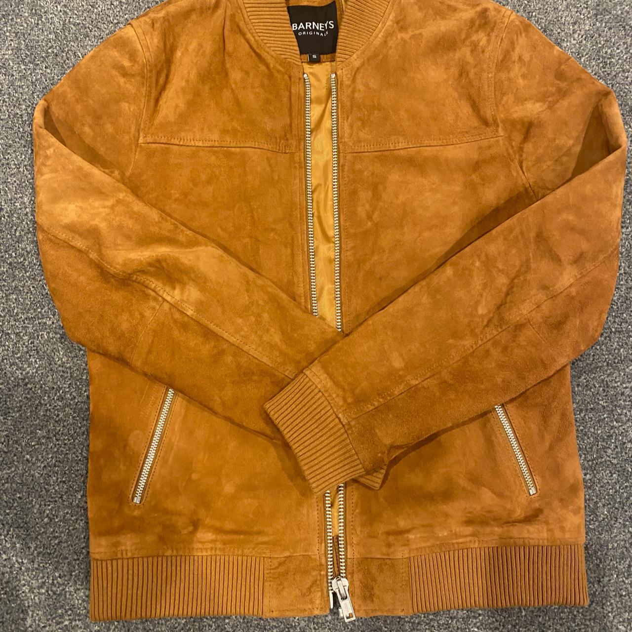 Men’s Tan 100% Goat Suede Bomber Jacket Key... - Depop