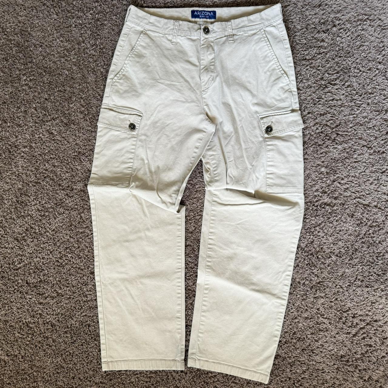 Arizona cream cargo pants sized at... - Depop