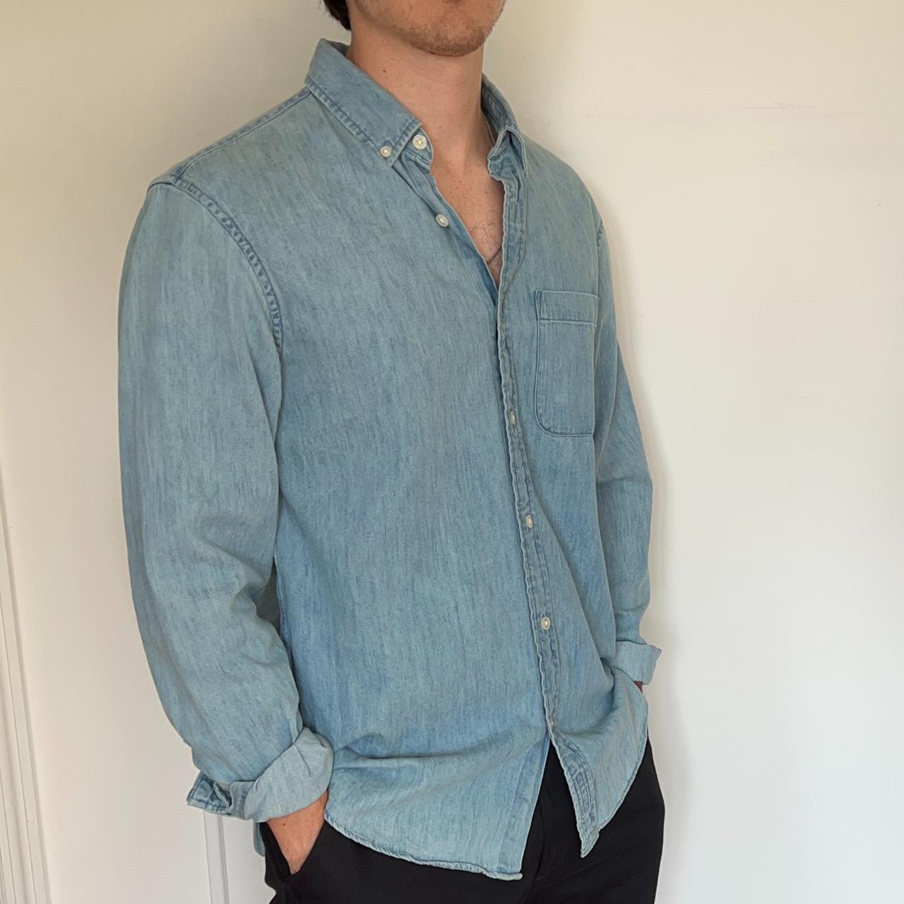 Club Monaco Men's Blue Shirt | Depop