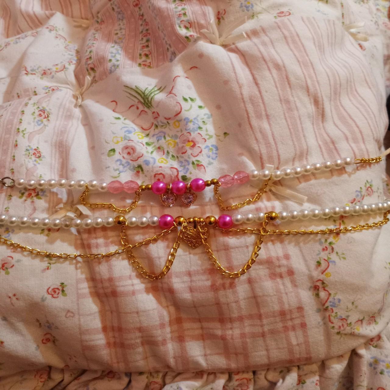 Coquette Princess Core Heart Necklace/Choker &... - Depop