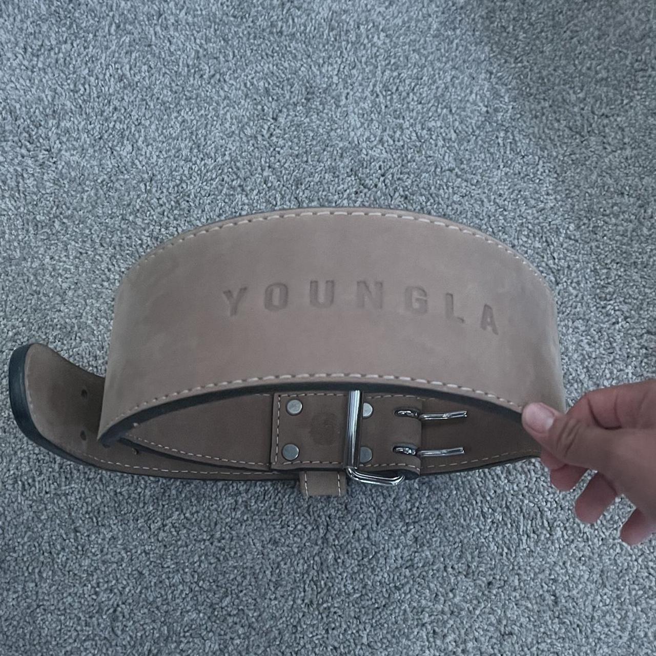 YoungLA weightlifting belt size large tan (negotiable) - Depop