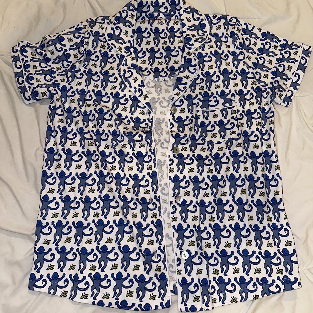 Roller Rabbit Monkey Polo Pajama Set NEW WITH TAGS -... - Depop
