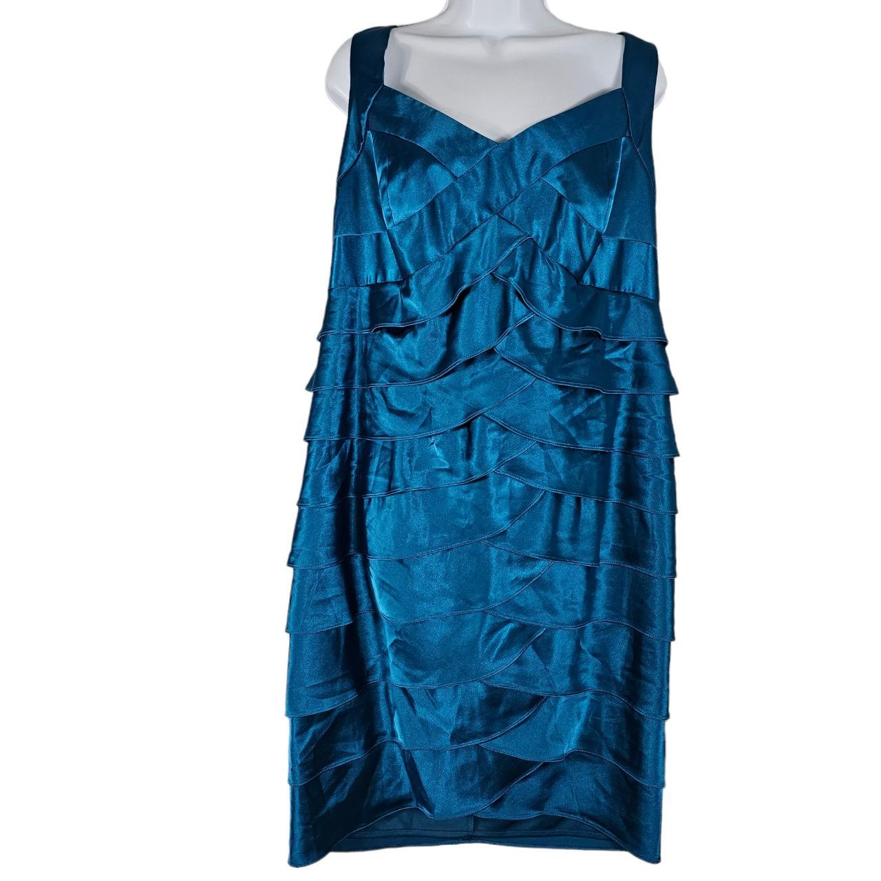 London Times Women's Blue Dress | Depop