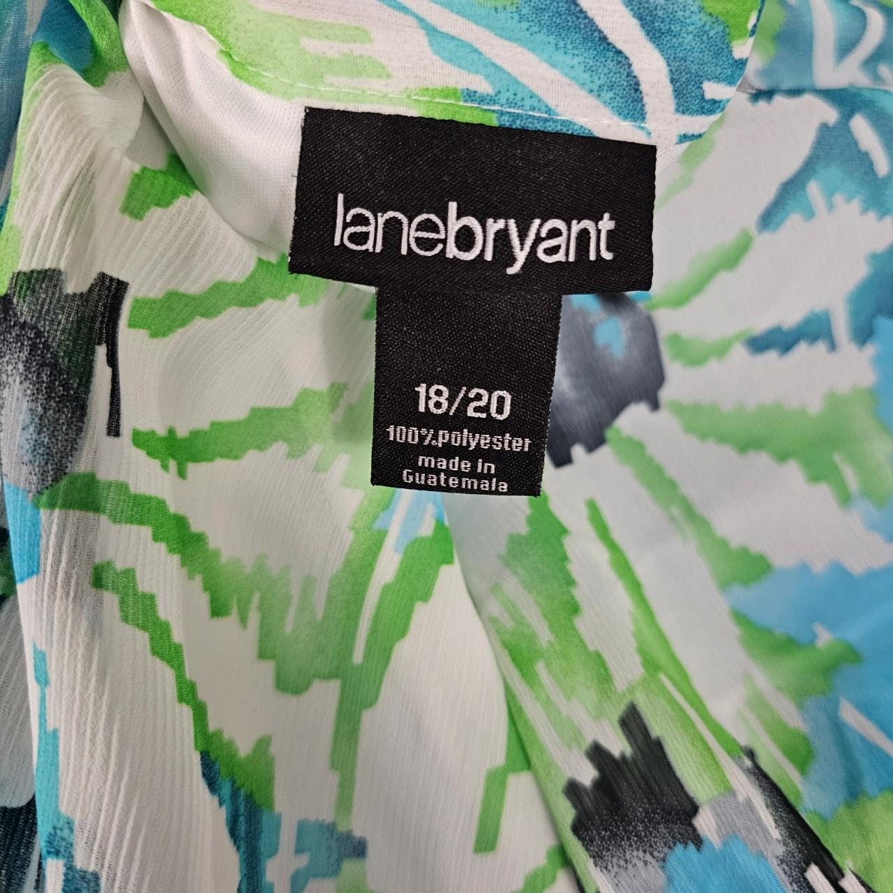 1x Lane Bryant Short Sleeve Green & Blue Plus Size... - Depop