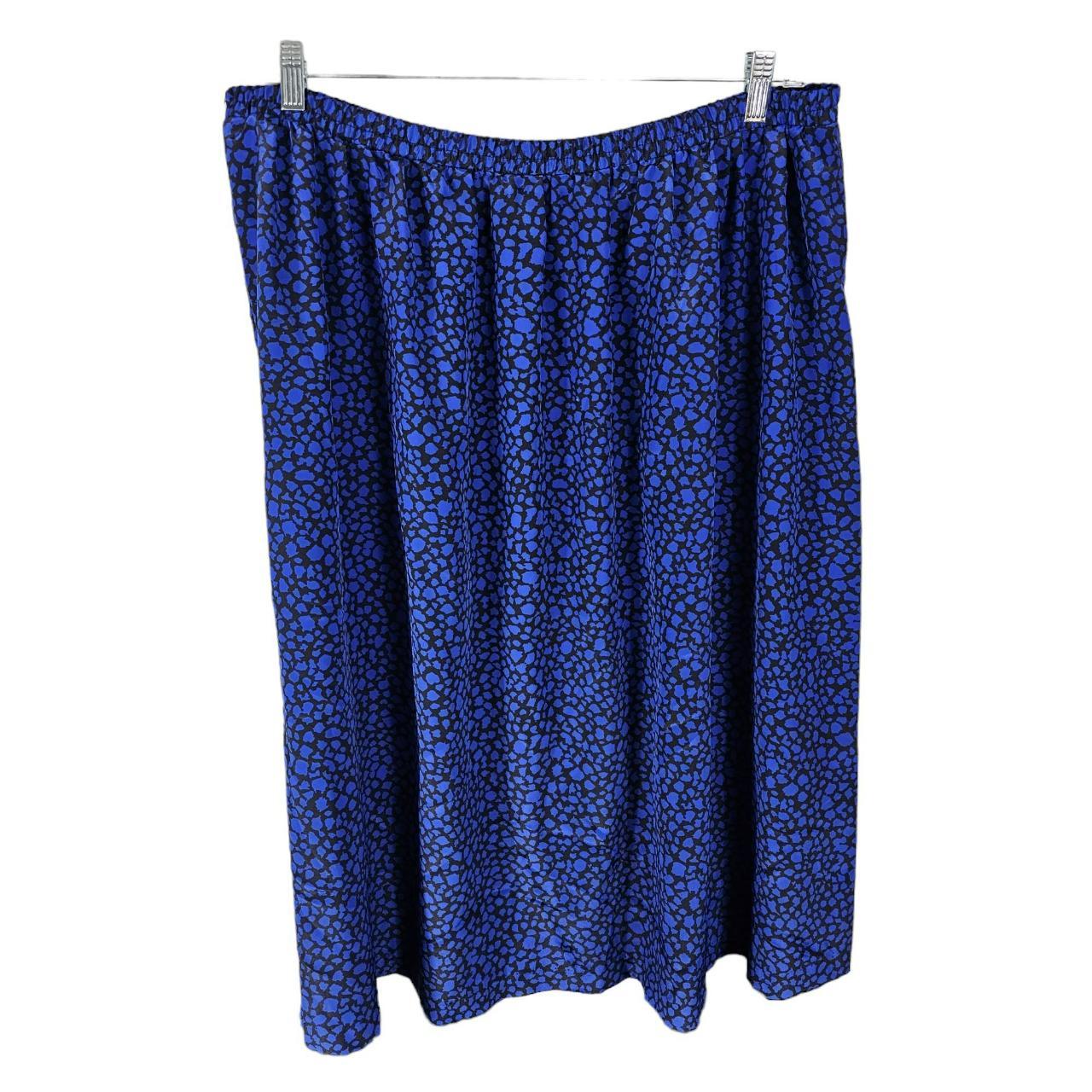 Leslie Fay Blue & Black Vintage 22W Animal Print... - Depop