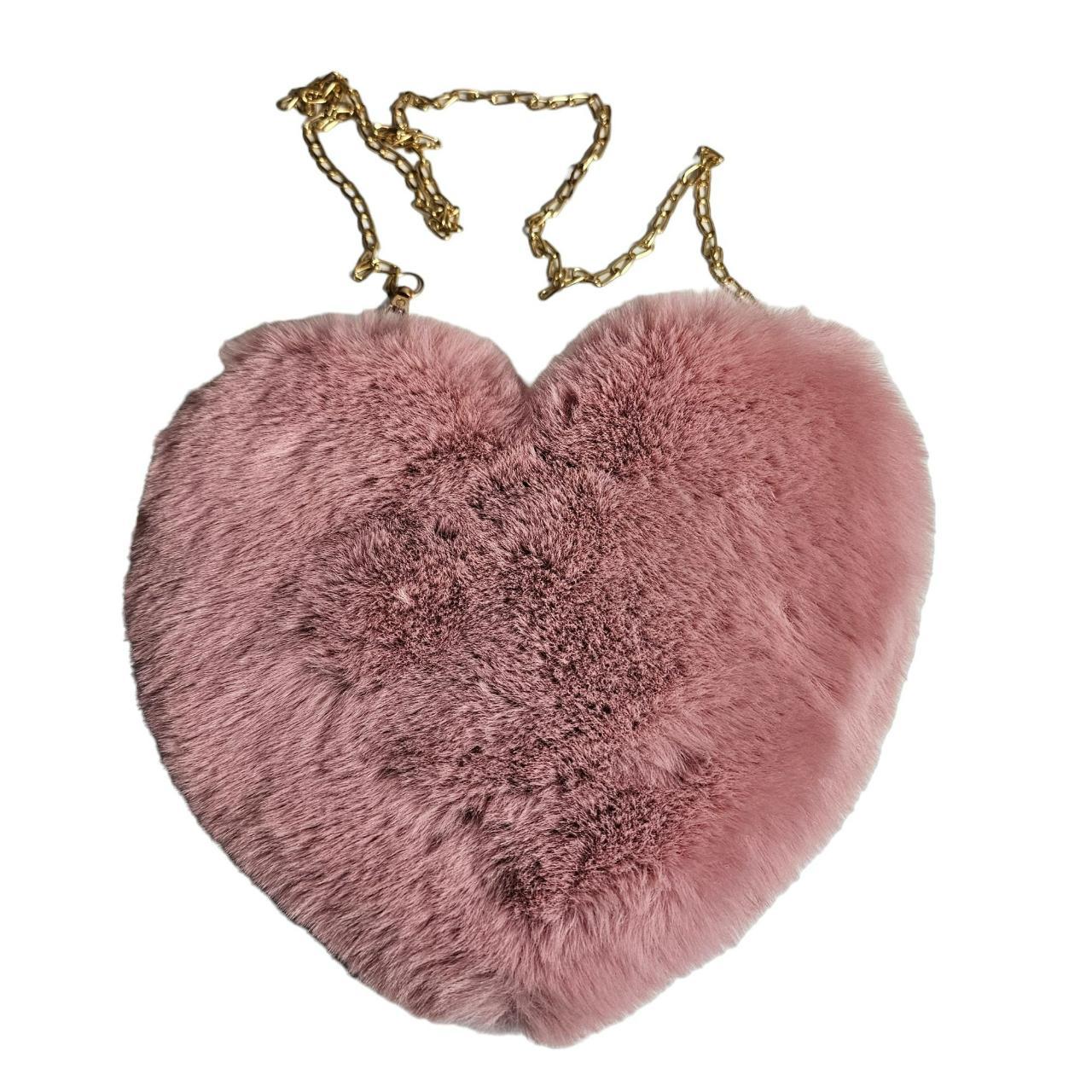 Dusty Pink Rose Heart Shaped Super Soft Fluffy Chain... - Depop