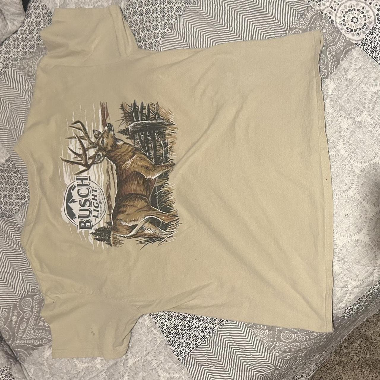 Cream Busch Beer T-shirt #BuschBeer Shoot me a offer | Depop