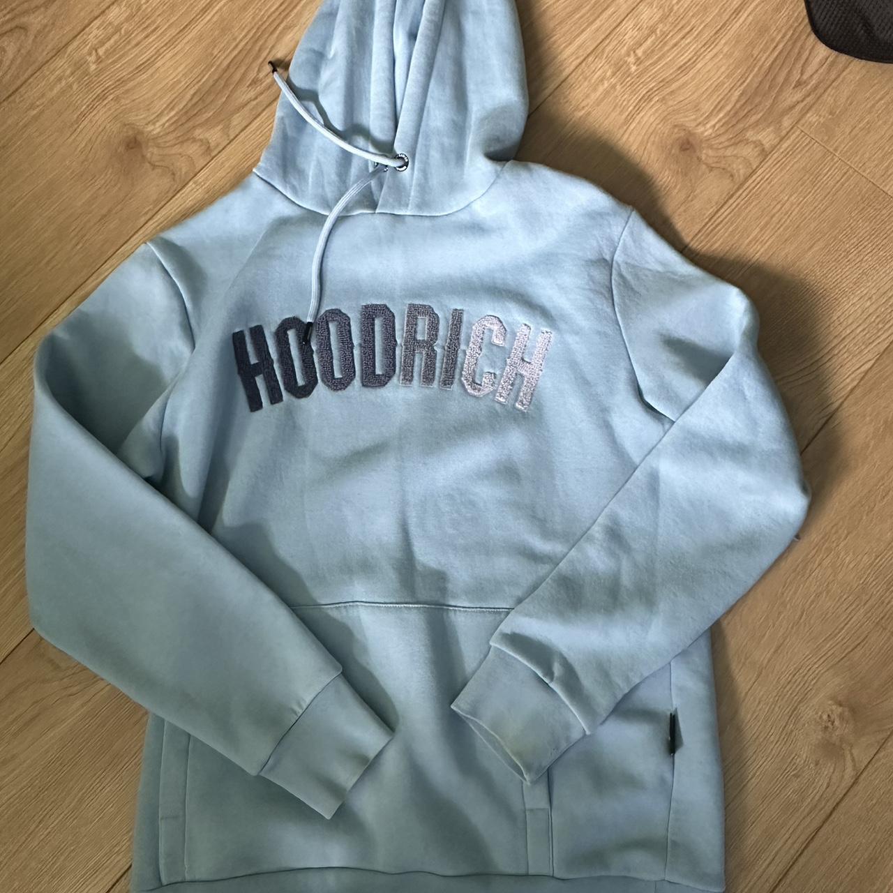 hoodrich hoodie light blue size small worn once - Depop