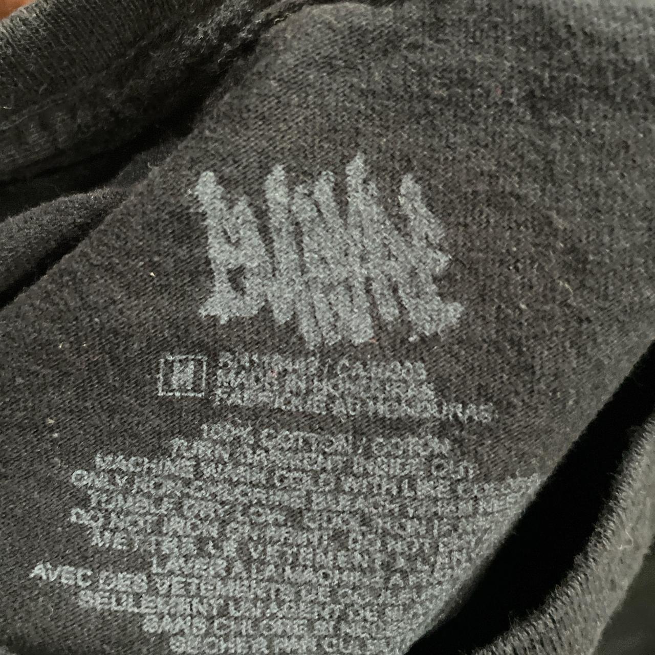 cool black y2k grunge emo skull jnco style flame t... | Depop