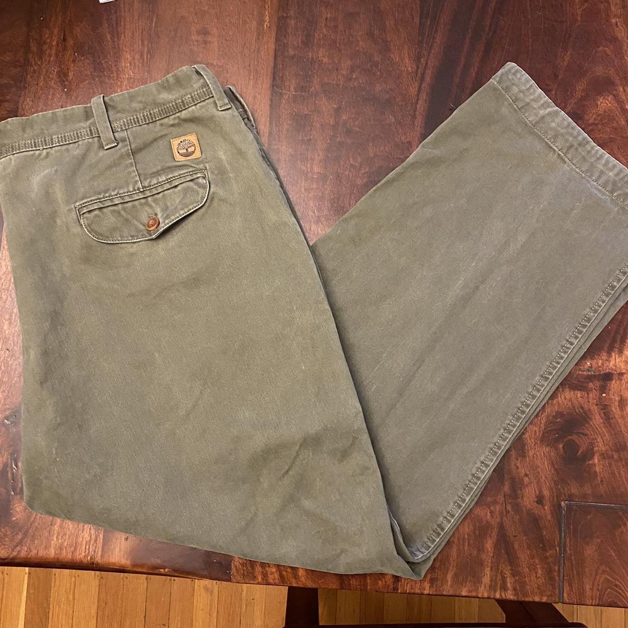 Timberland Green Pants -size 42x30 -great condition... - Depop