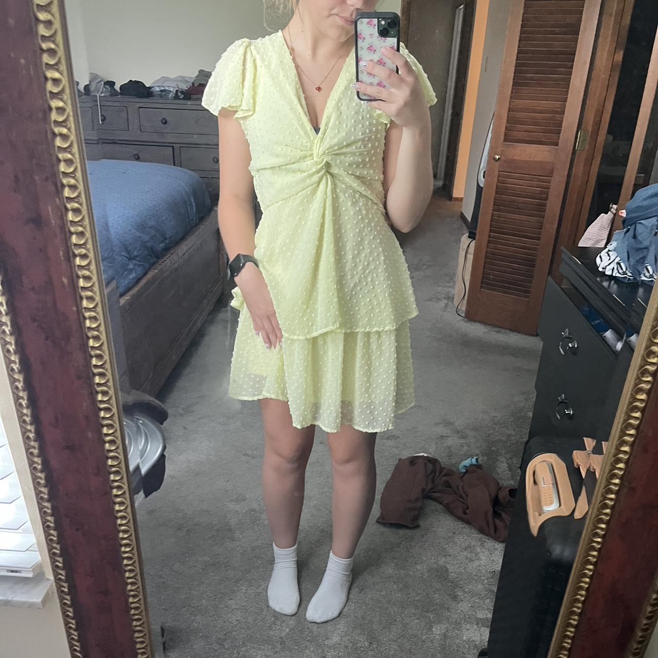 Altar’d State yellow dot dress! Never worn! Free... - Depop