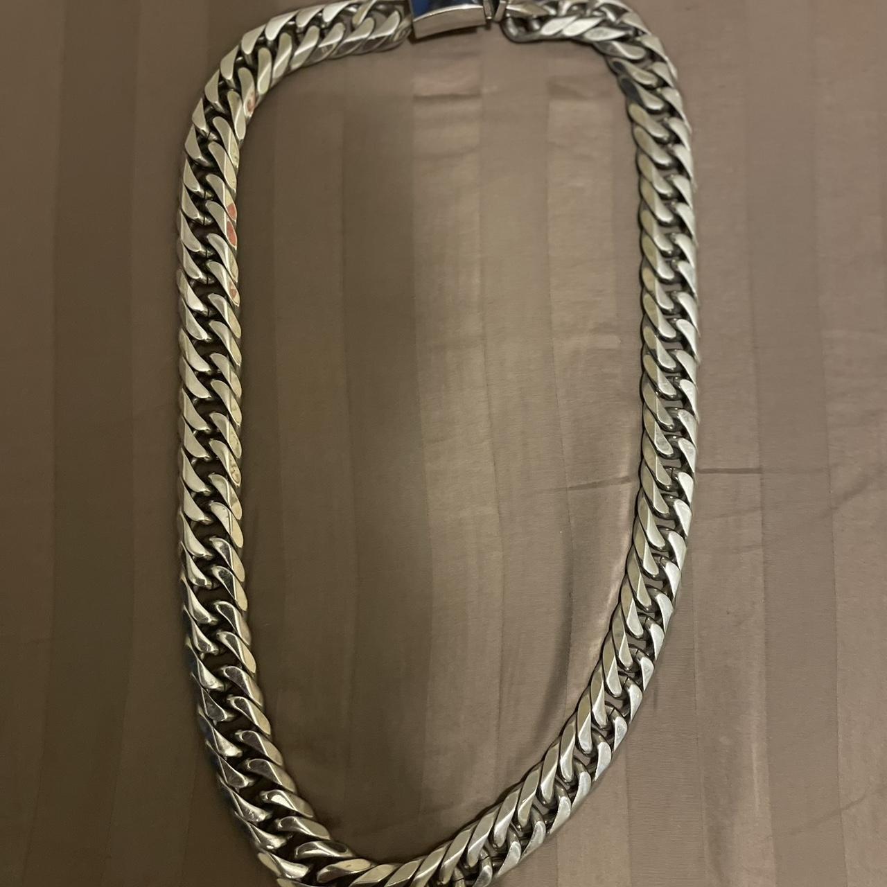 Stainless Steel Silver Cubans link big boy chain... | Depop