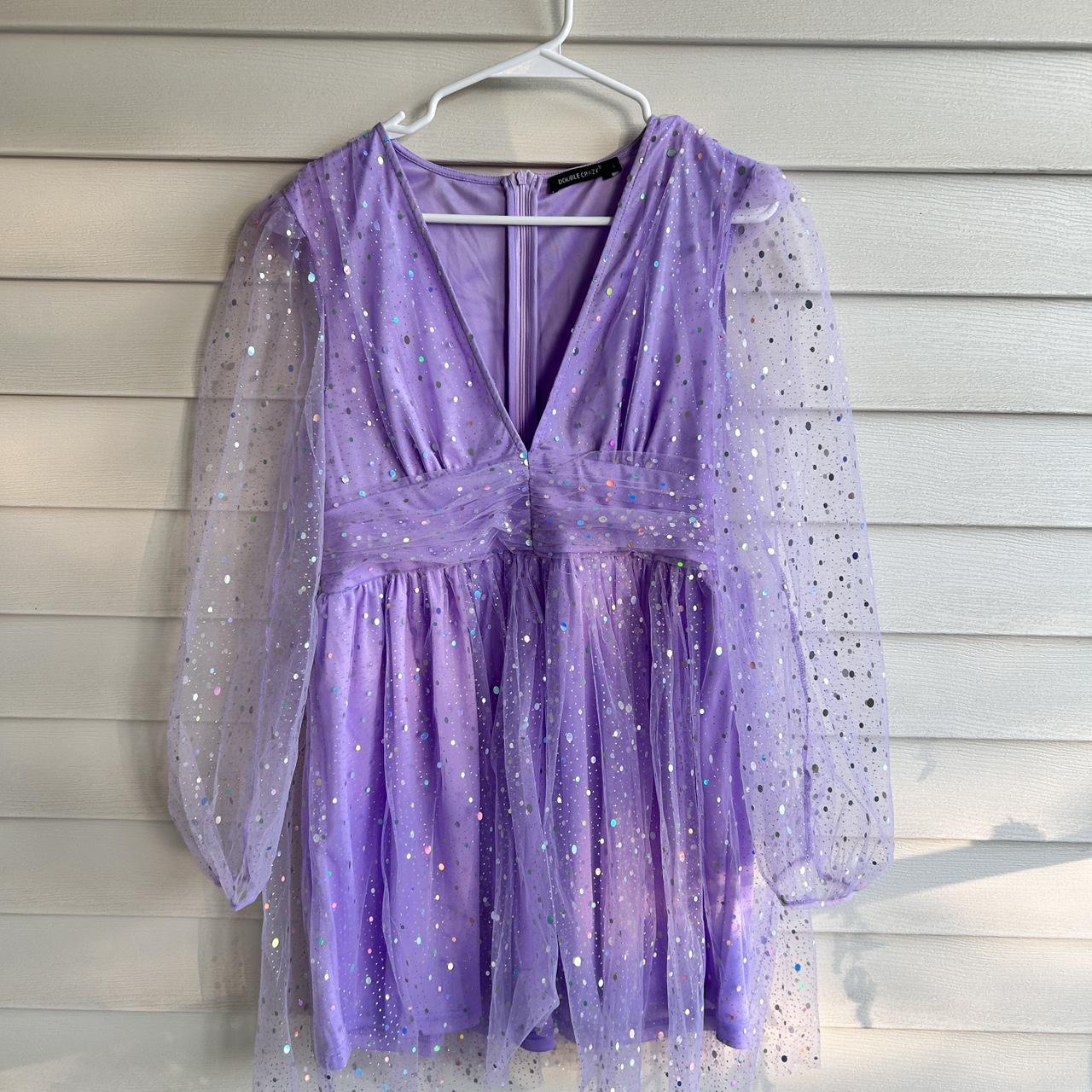 Super cute purple party dress! Size large. Never... - Depop
