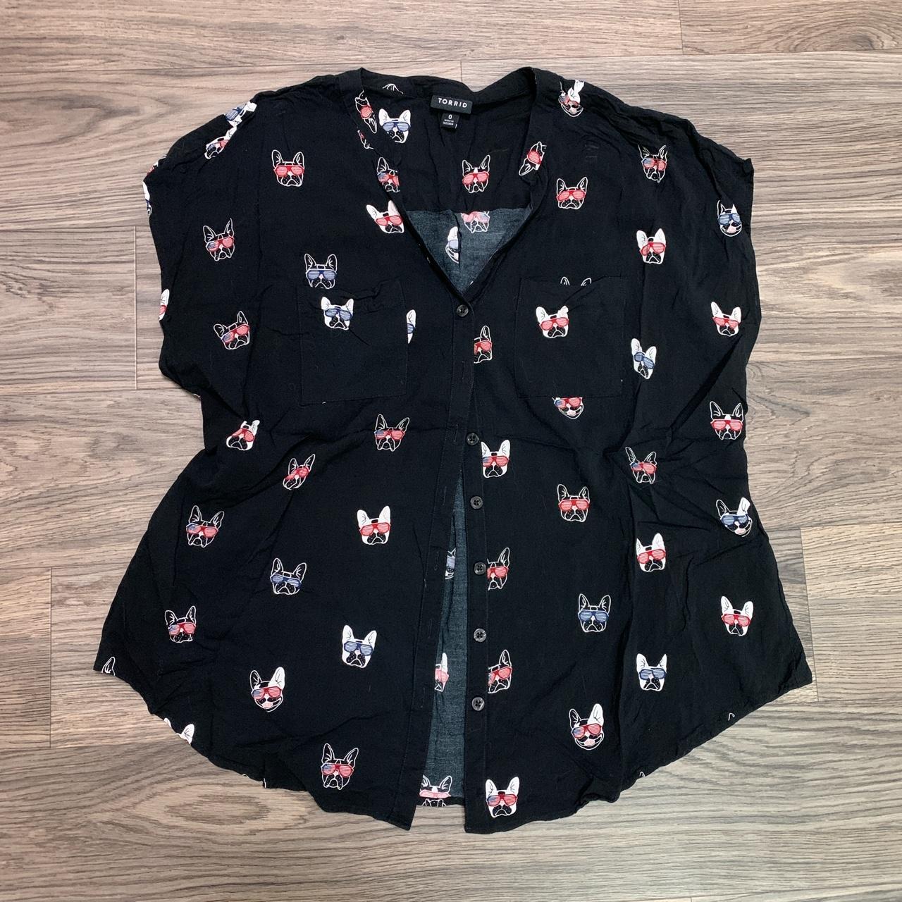 Torrid size 0 Dog Print Challis Button-Front Dolman... - Depop