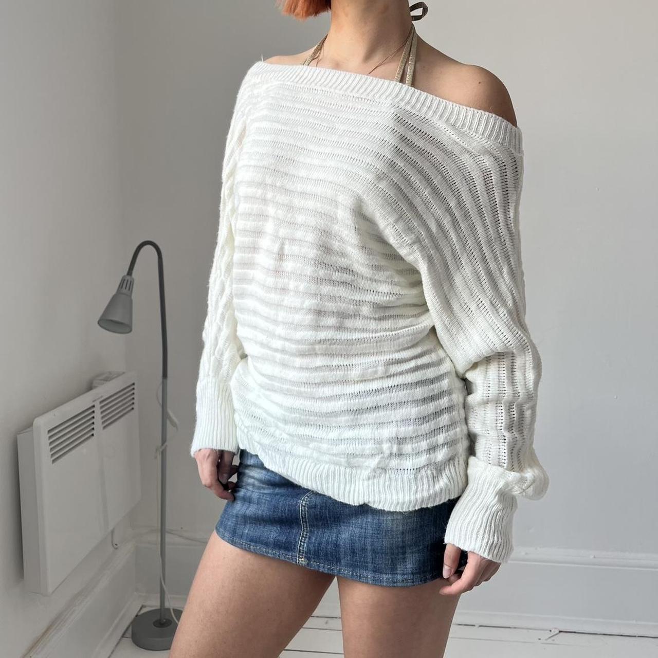 Vintage off the shoulder batwing top Long sleeve... | Depop