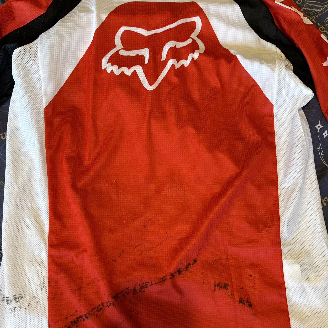 Fox motocross jersey. Size L. Stains over the back... - Depop