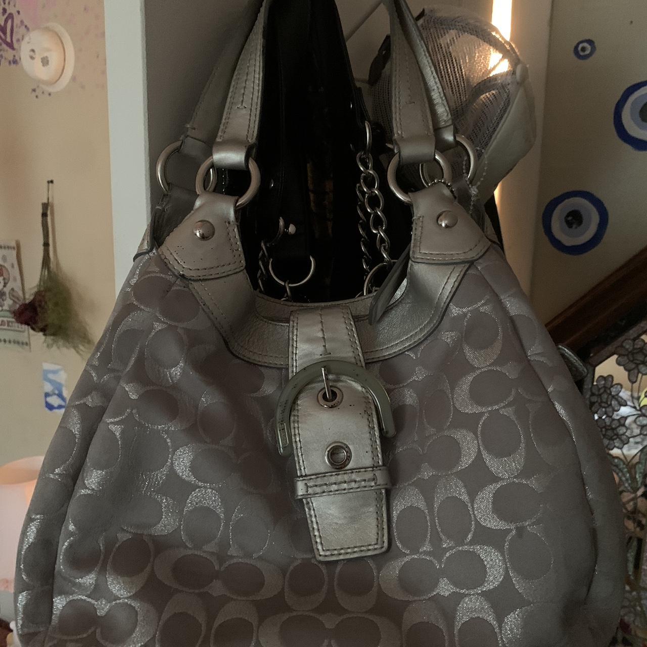 cutest grey coach bag perfect condition ! has... - Depop