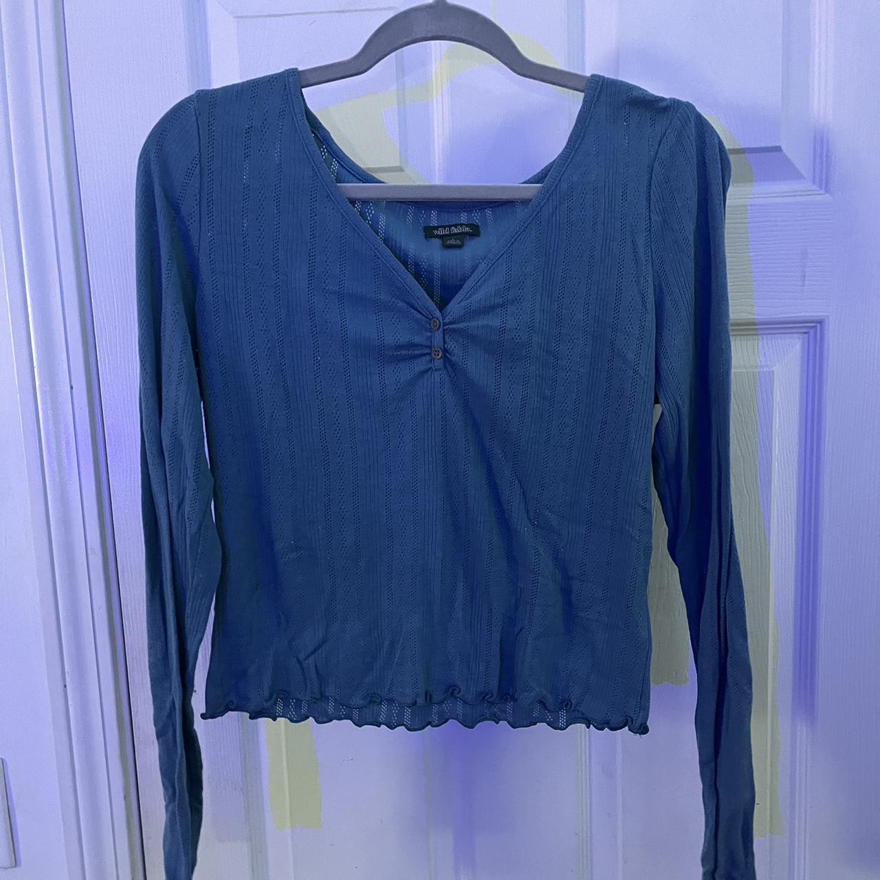 Wild Fable Women's Blue Shirt | Depop