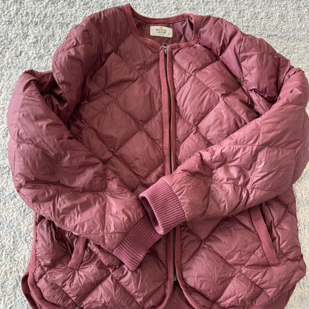 Marine layer quilted jacket size small, no holes,... - Depop