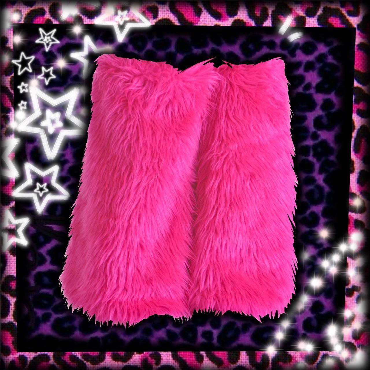 Hot Pink Fluffy Fuzzy Leg Warmer Fluffies Boot... - Depop