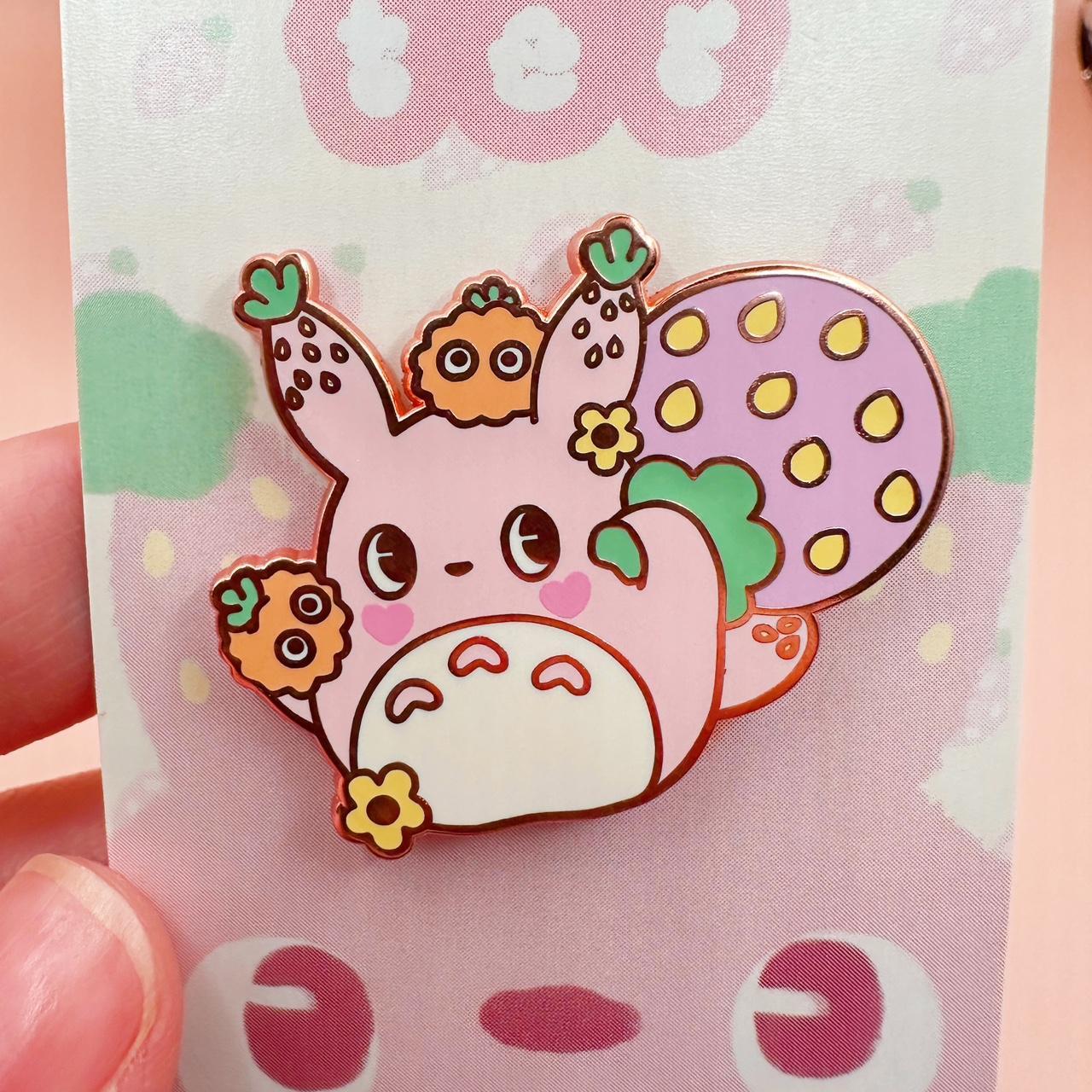 Shop Cute Matter Strawberry Totoro Enamel... - Depop
