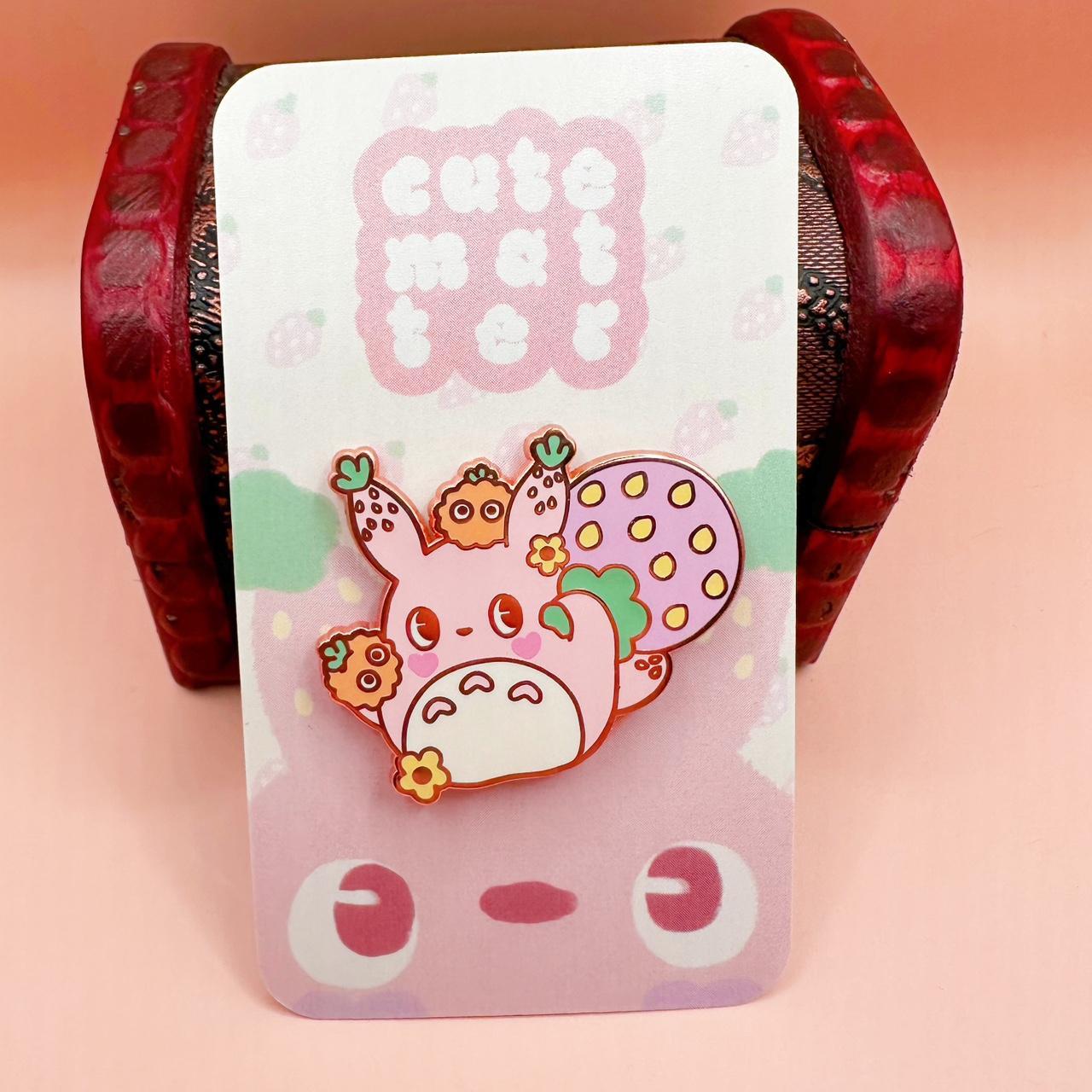 Shop Cute Matter Strawberry Totoro Enamel... - Depop