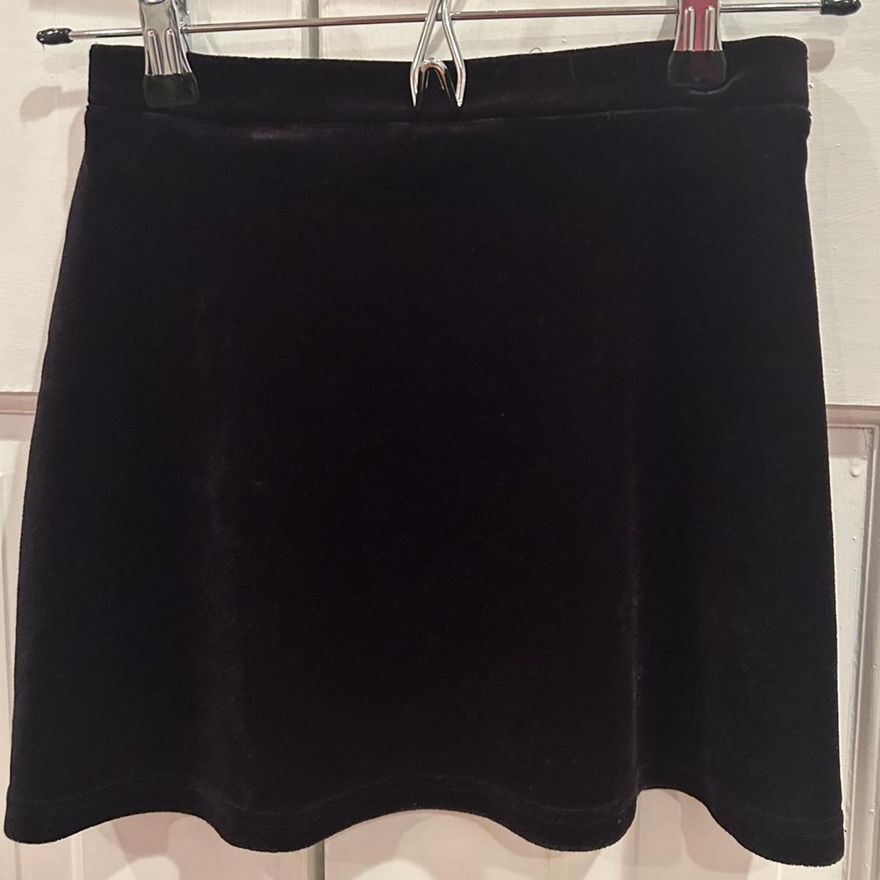 black velvet mid thigh length skirt not skin tonight... | Depop