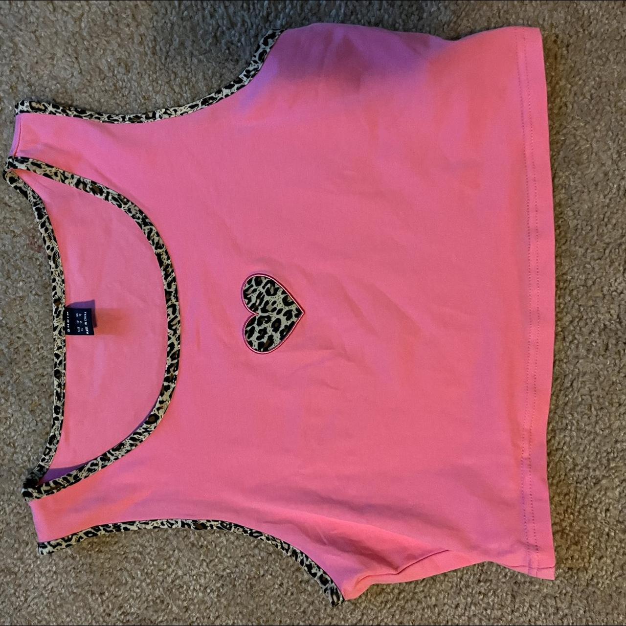 SHEIN Women's Pink and Brown Crop-top | Depop