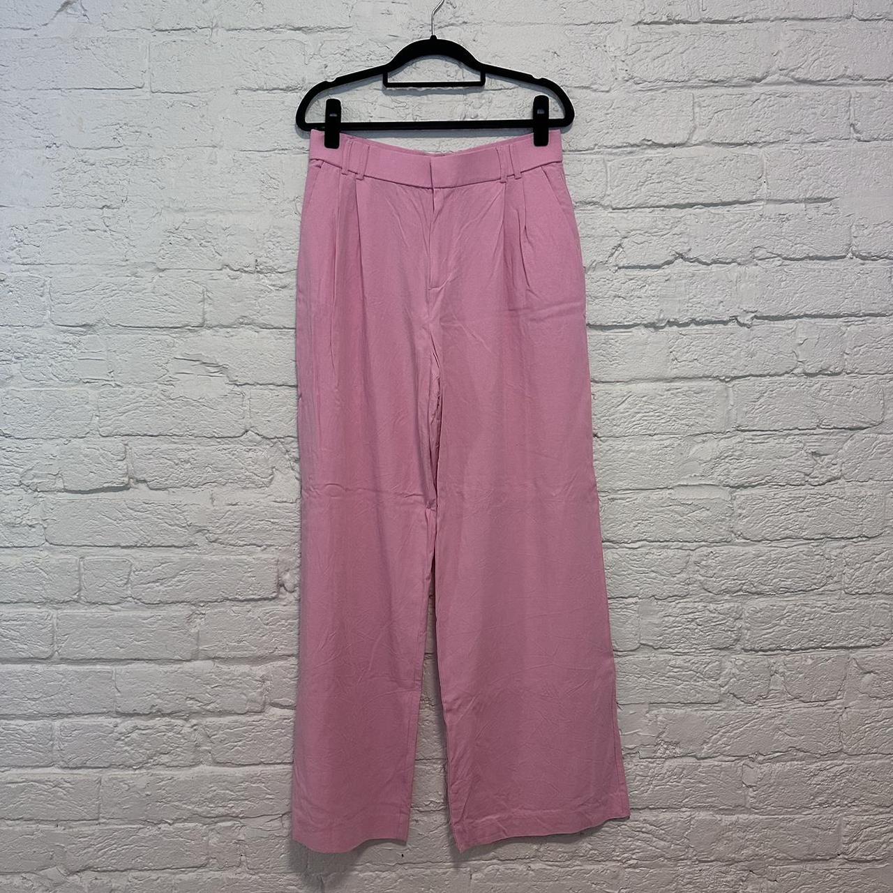 Zara light pink wide leg pants Size medium - Depop