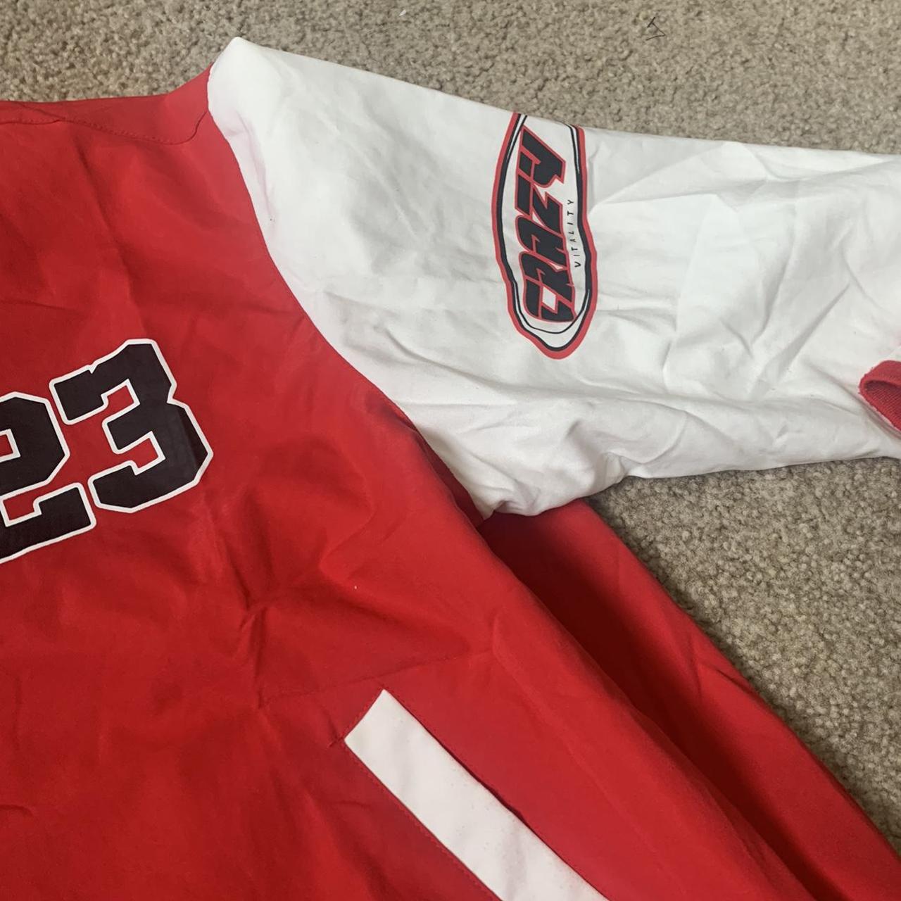 SHEIN Men's Red and White Jacket | Depop