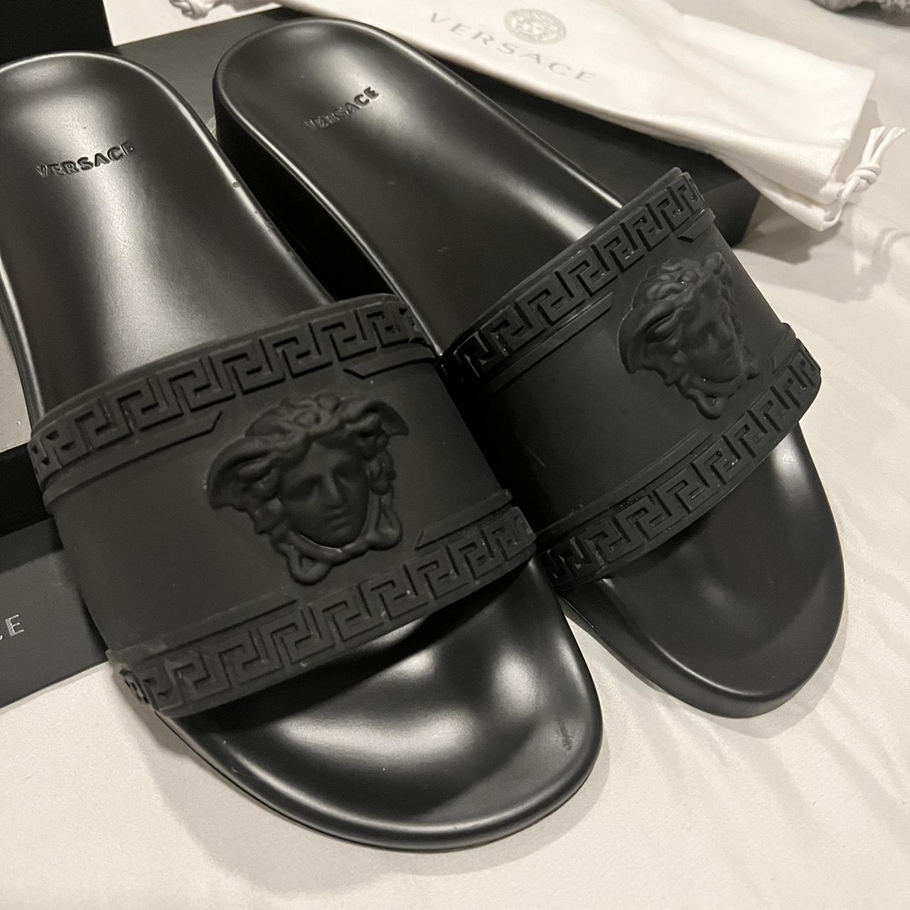 Like new Versace pool slides. Box and dust bag... - Depop