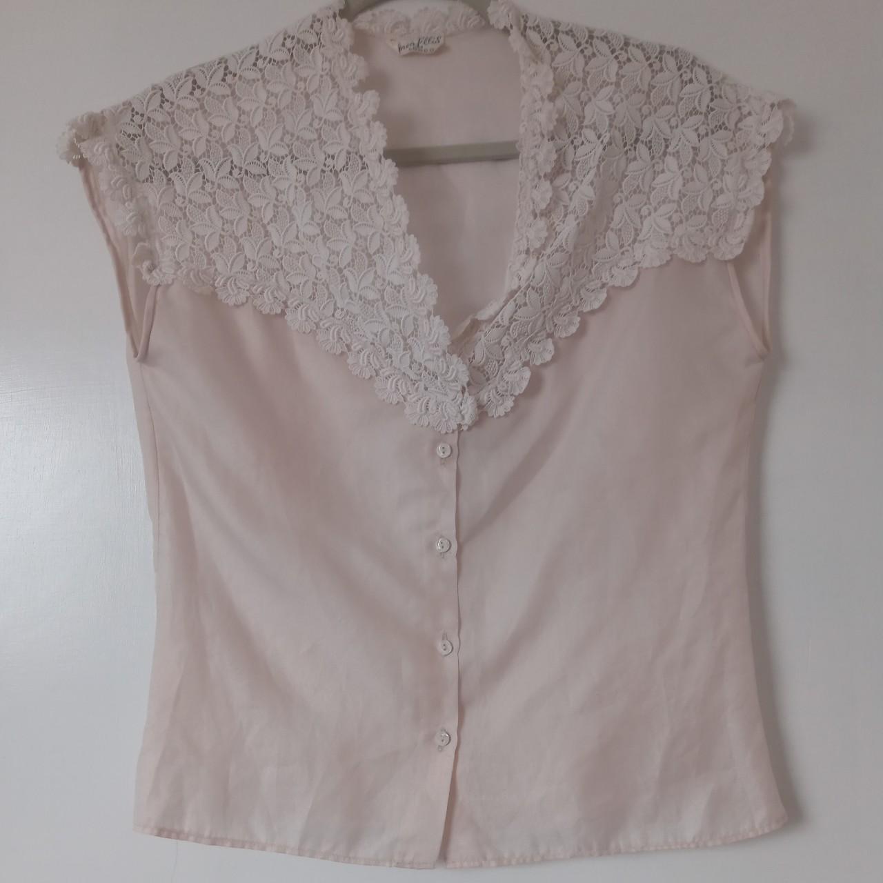 Blouse. Simon Ellis London. Pale salmon. Terylene.... - Depop