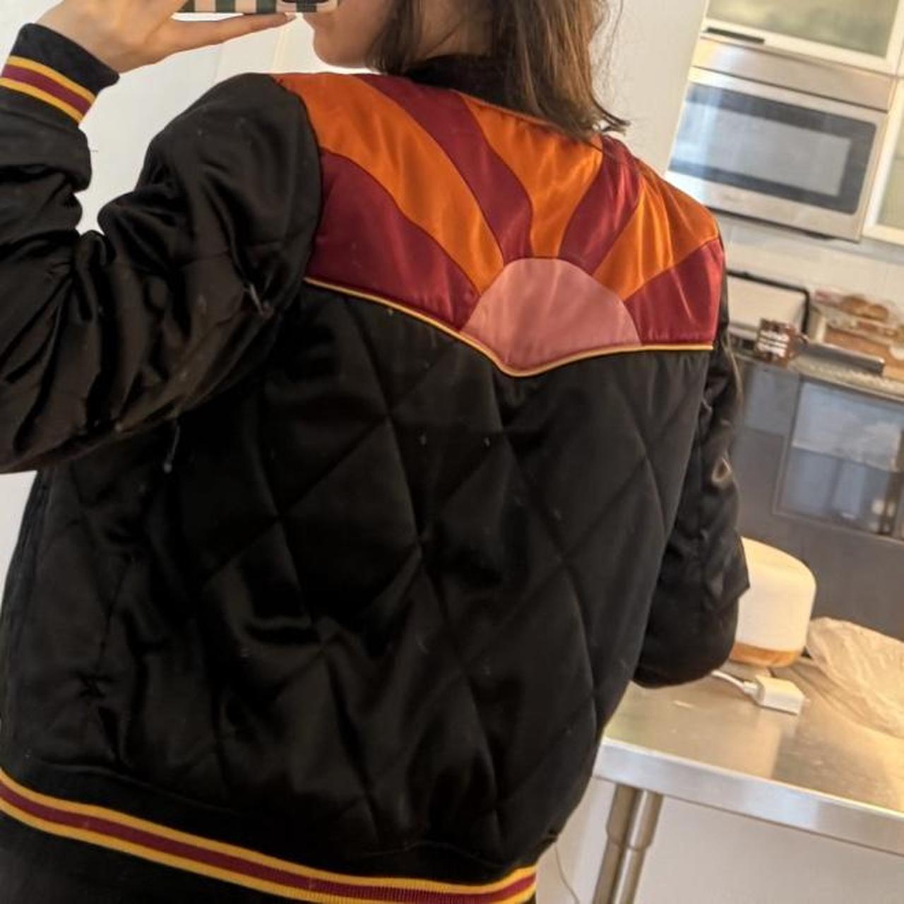 Classic Rock Couture bomber jacket rising sun, silky... | Depop